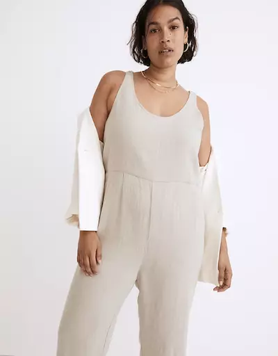 linen blend jumpsuit